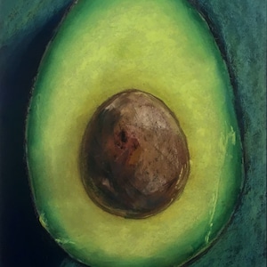 Avacado Original Pastel Painting Standard Size Fruit Kitchen Still Life ...