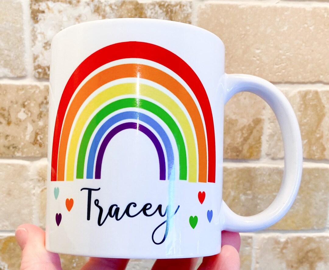 Friendship Gift Bright Rainbow Mug Rainbow Gift - Etsy
