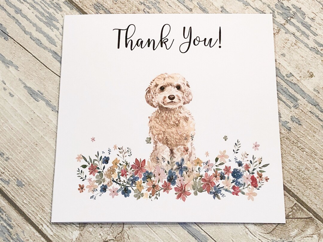 Cockapoo Thank You Card Champage Cockapoo Brown Cockapoo - Etsy UK