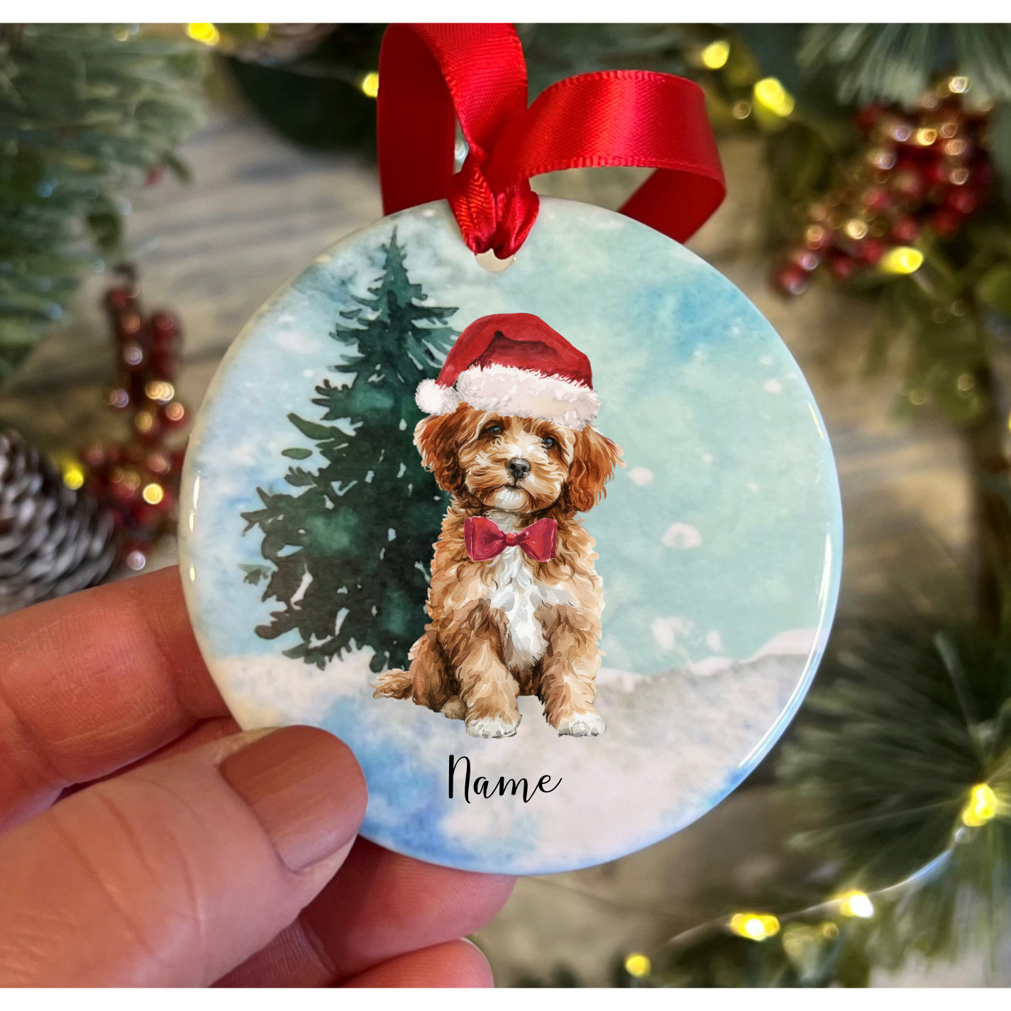 Personalised Cavapoo Christmas Ornament, Dog Christmas Decoration, Dog ...