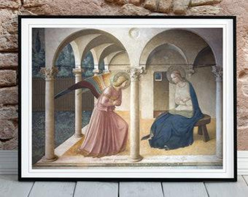 Annunciation, Fra Angelico, Virgin Mary Printm,angel Gabriel Visit to ...
