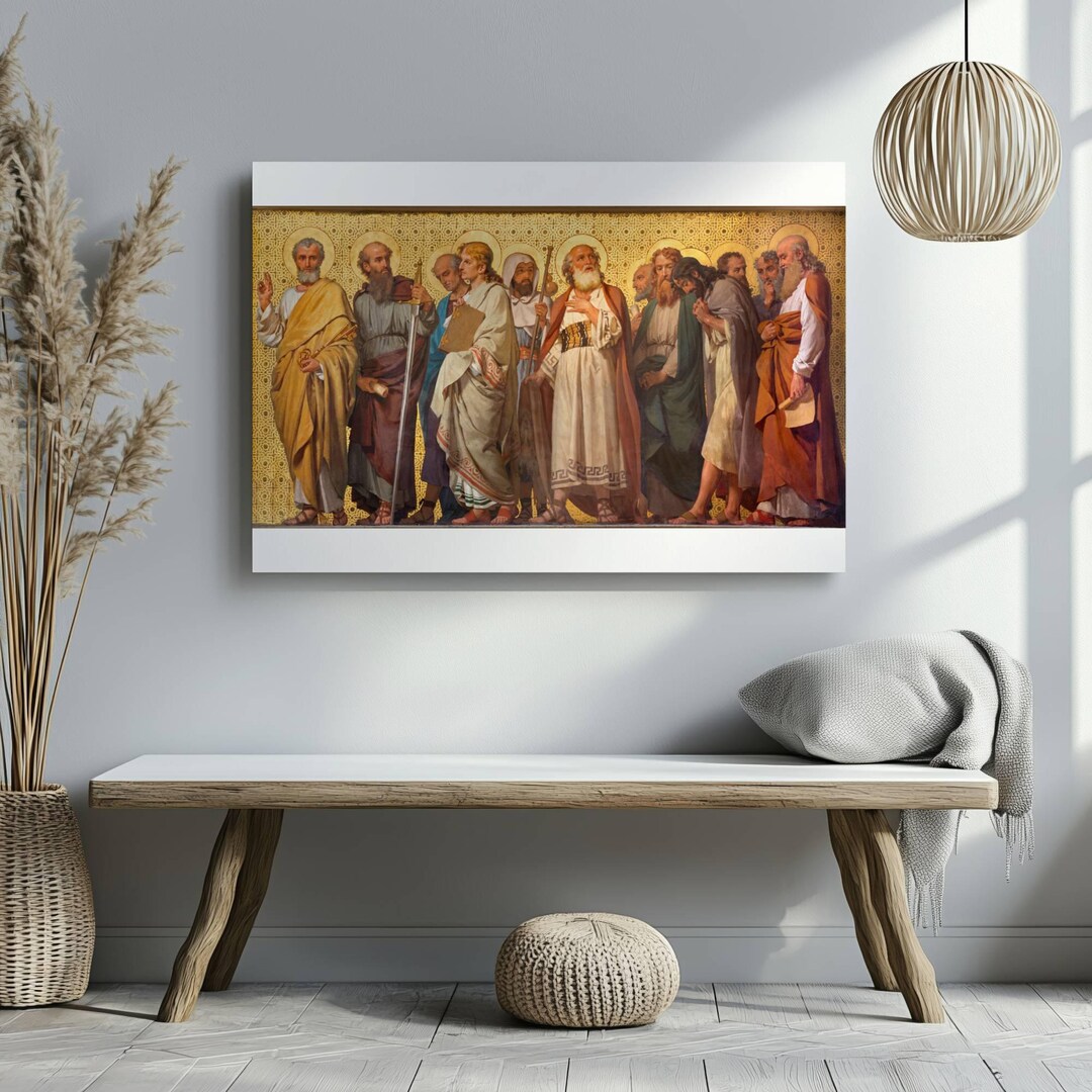 Fresco of the Twelve Apostles Poster, Christian Home Decor, Historic ...