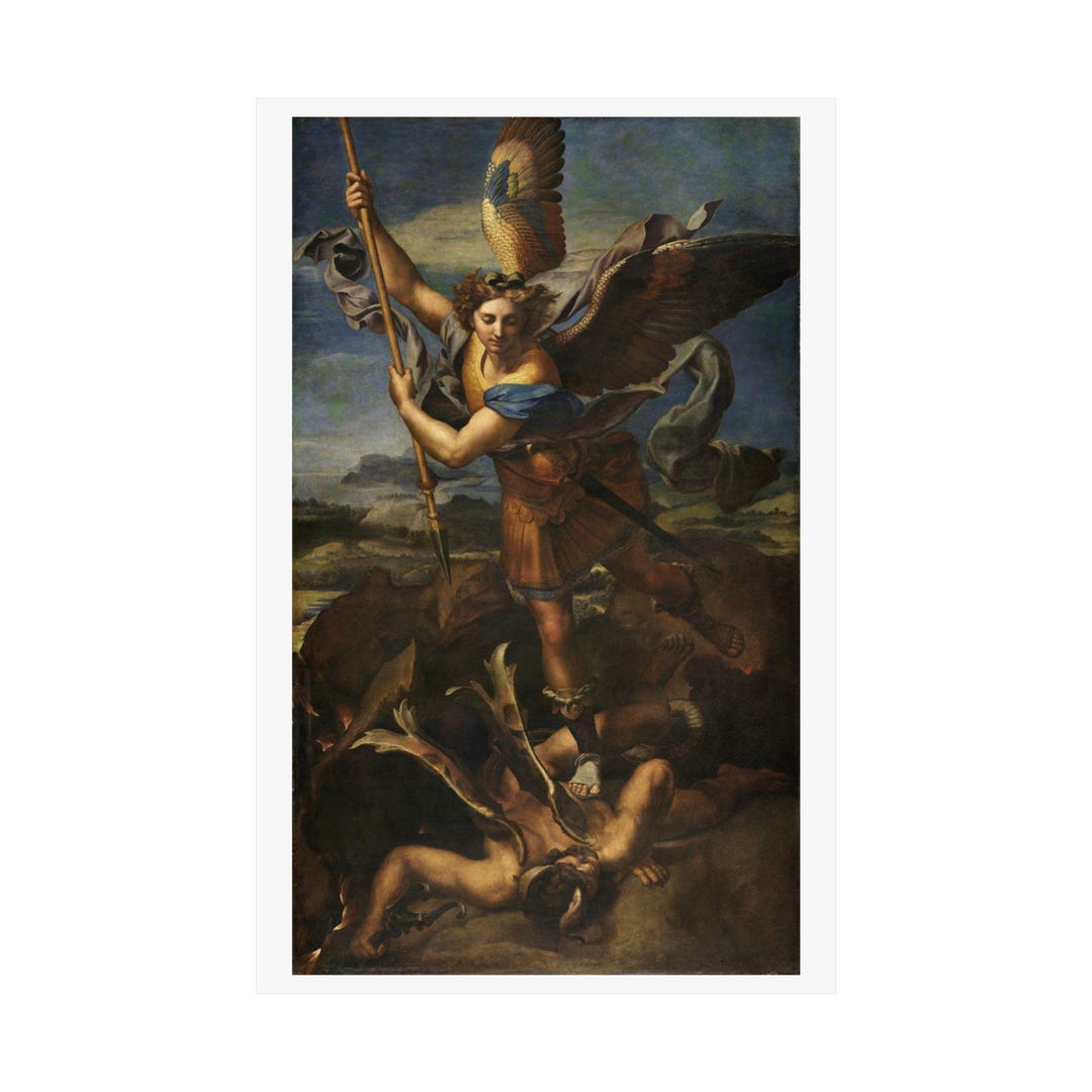 Raphaels Saint Michael Archangel Print, Renaissance Art Masterpiece for ...