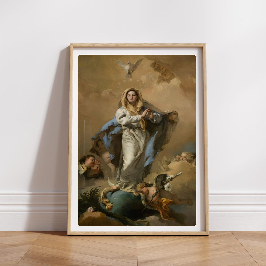 Immaculate Conception Poster Art, Catholic Mom Gift, Religious Art ...