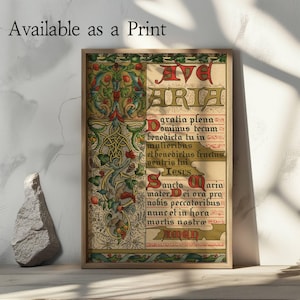 Ave Maria Prints, Hail Mary Prayer, Catholic Prayer, Virgin Mary, Ave ...