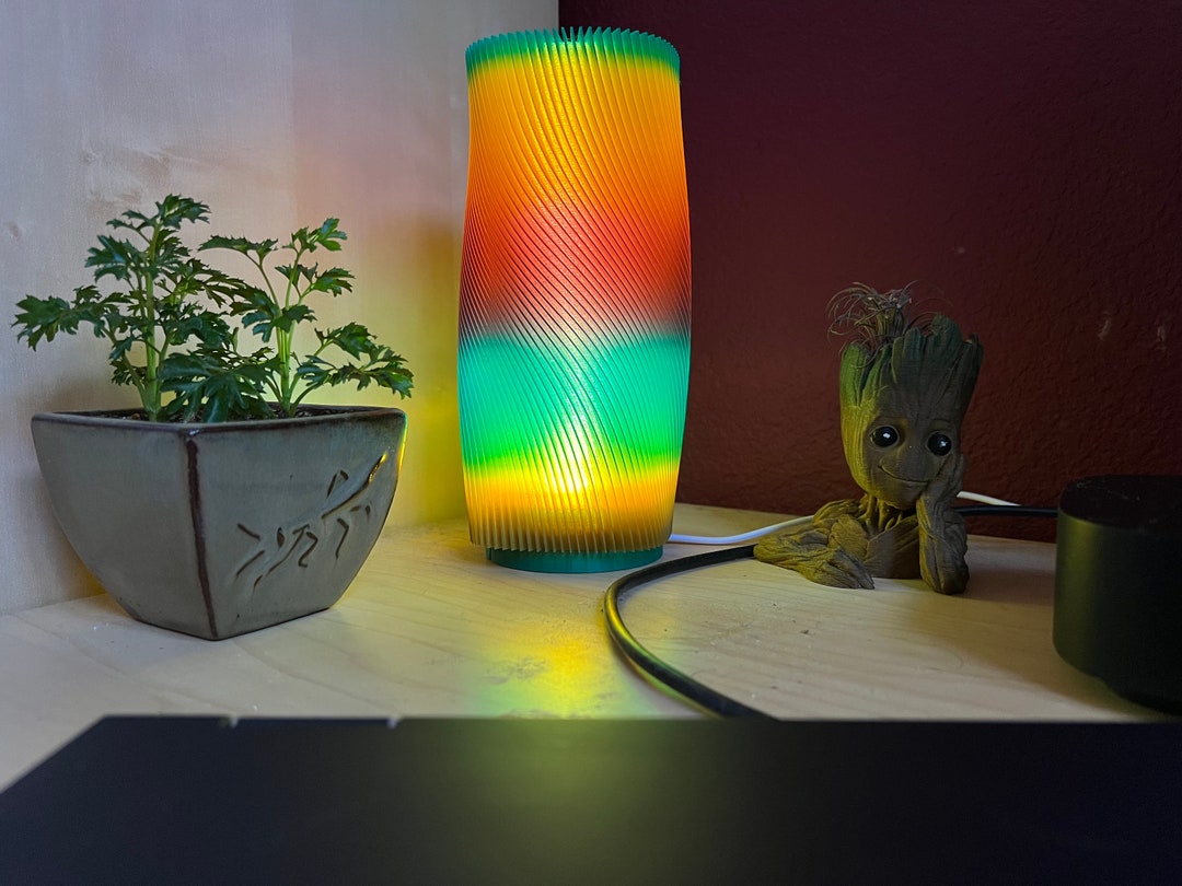 Twisted Multicolor LED Desk/table Lamp - Etsy