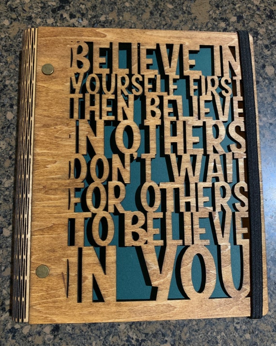 Laser Cut Notebook/journal Believe | Etsy