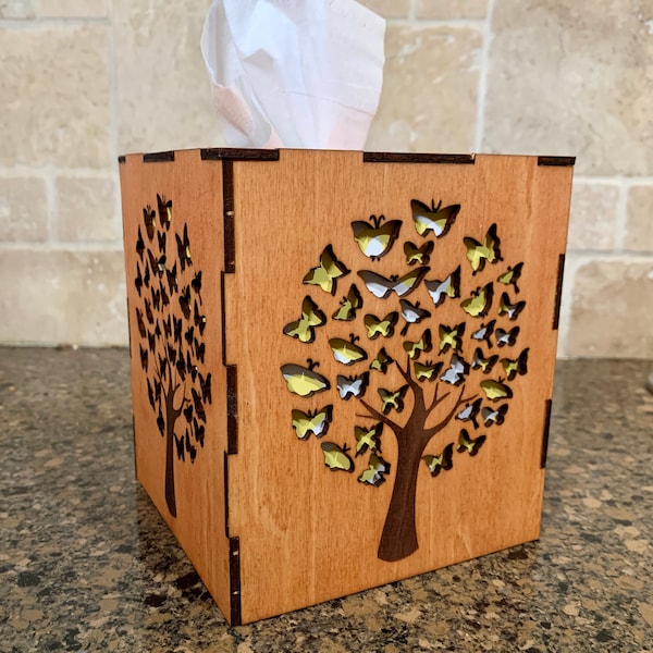 Wooden Tissue Box Cover - Etsy