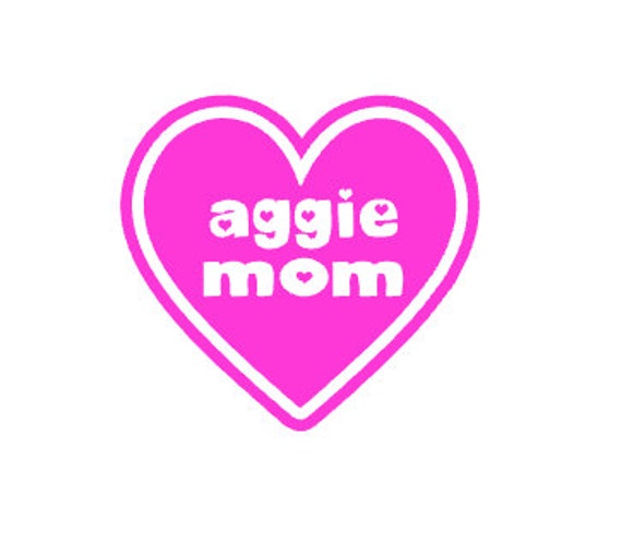 Aggie Mom Heart Decal - Etsy