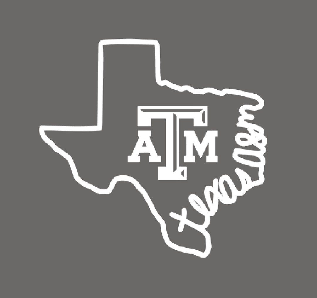 Texas A&m Cursive Texas Decal - Etsy