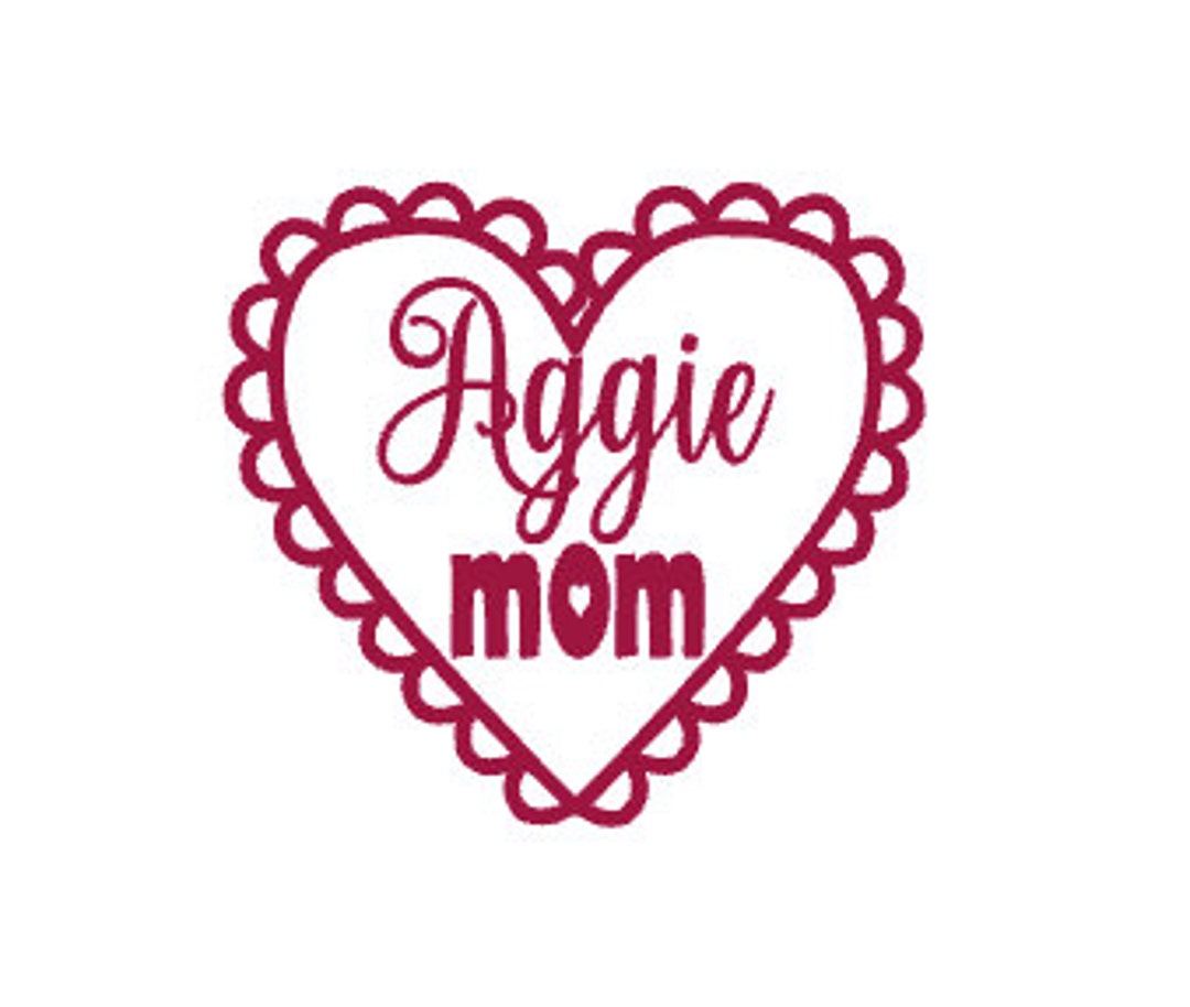 Aggie Mom Heart Decal - Etsy