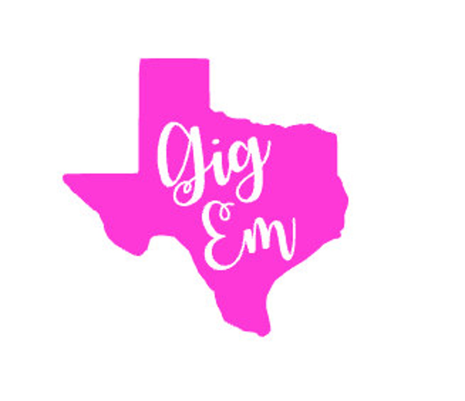 Texas A&M Gig Em Decal - Etsy