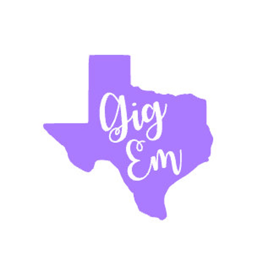 Texas A&M Gig Em Decal - Etsy Texas A&M Gig Em Decal - Etsy