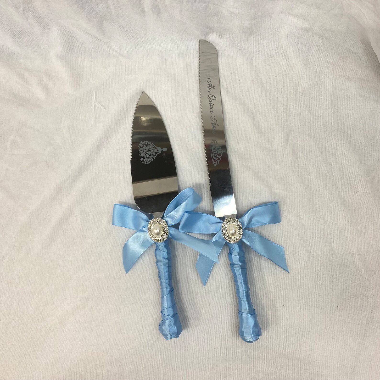 Baby Blue + Silver Knife Set - Etsy