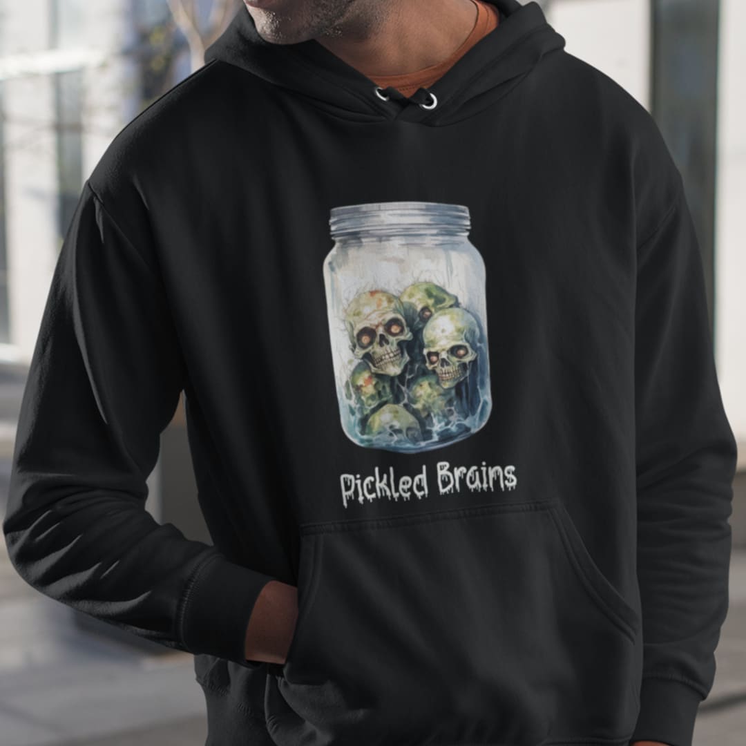 Skull in a Jar Pickled Brain Hoodie, Halloween Skull Shirt, Skeleton ...