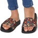 Floral Sugar Skull Art Slide Sandals, Day of the Dead Art Shoes, Women ...