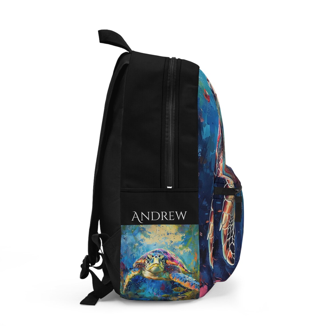 Personalized Sea Turtle Backpack, Ocean Lovers Art Bookbag, Original ...