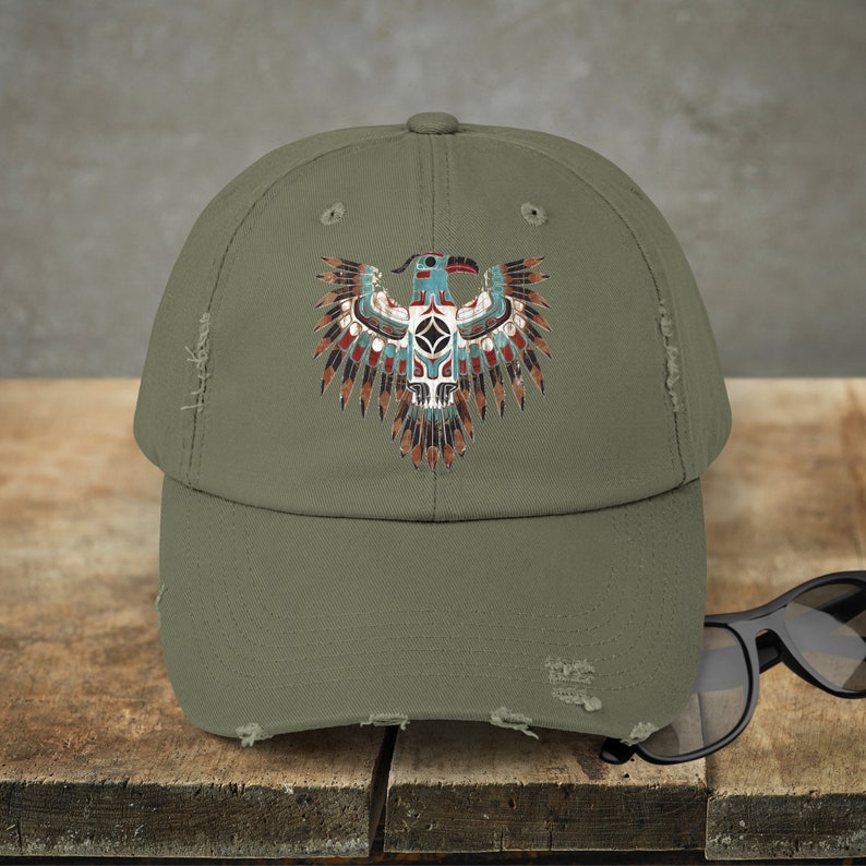 Tribal Eagle Totum Graphic Cap | Native American Art Style Distressed ...