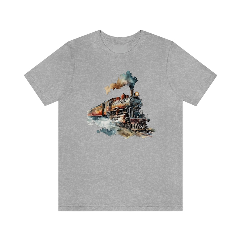 Men's Train T-shirt, Brown Vintage Locomotive Train Steam Engine ...