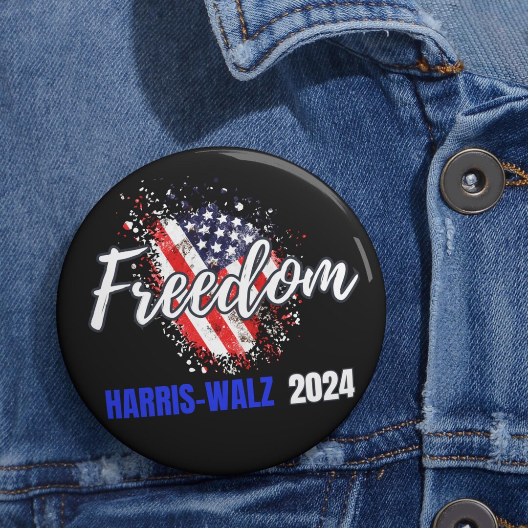 Harris Walz 2024 Freedom Election Pin Button, Kamala Harris, Tim Walz ...
