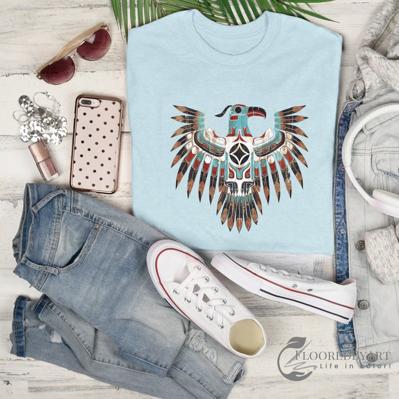 Native American T-shirt, Thunderbird Art Tee Shirt, Indigenous Art ...