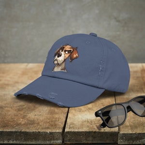 Funny Dog Distressed Baseball Cap, Unisex Cute Annoyed Dog Trucker Hat ...