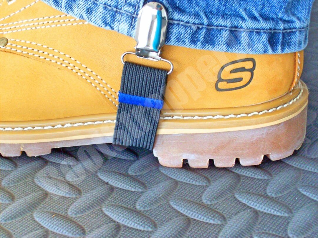 Thin Blue Line Biker, Motorcycle Boot Straps, Holds Pants Down While ...