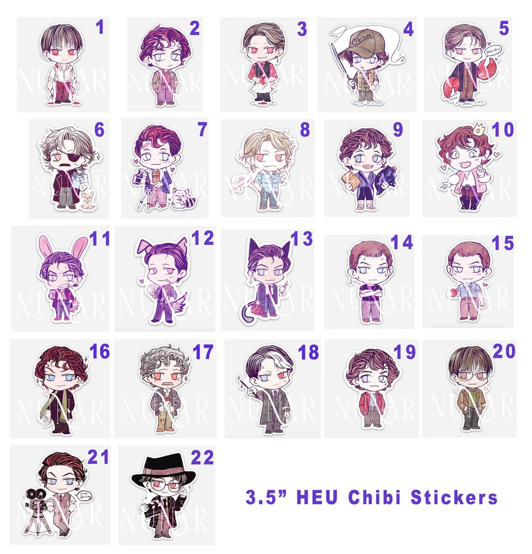 Hannigram/heu Chibi Stickers - Etsy