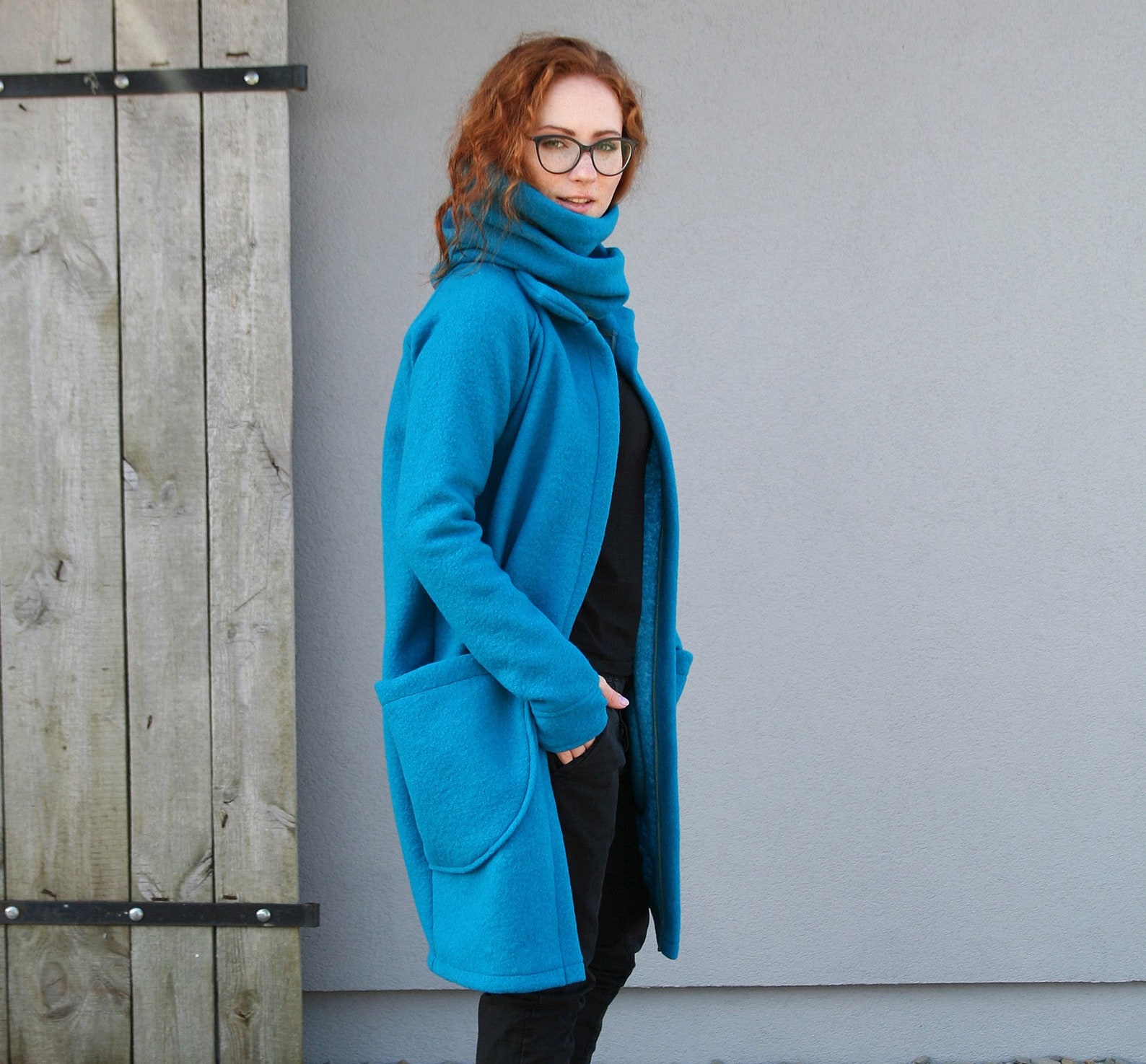 Wool Cardigan Coat, Loose Knit Sweater With Pockets - Etsy