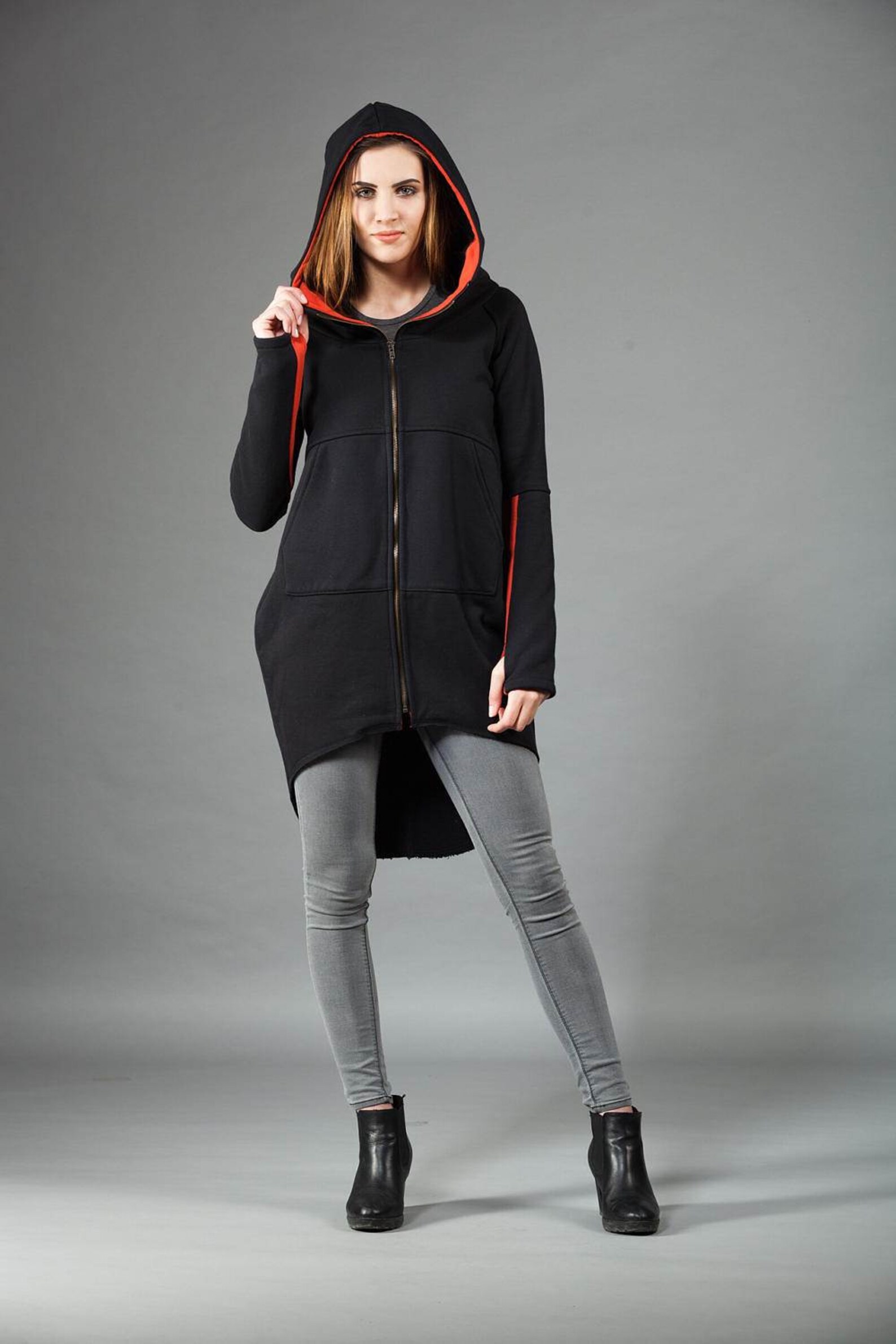 Black Hoodie Black Jacket Winter Hoodie Plus Size Clothing - Etsy