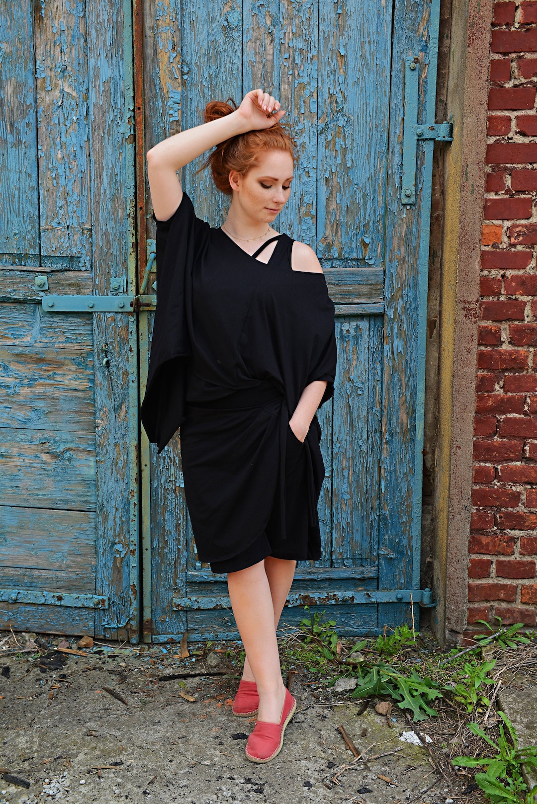 Black Tunic Women, off Shoulder Tunic, Plus Size Clothing, Long Tunic ...
