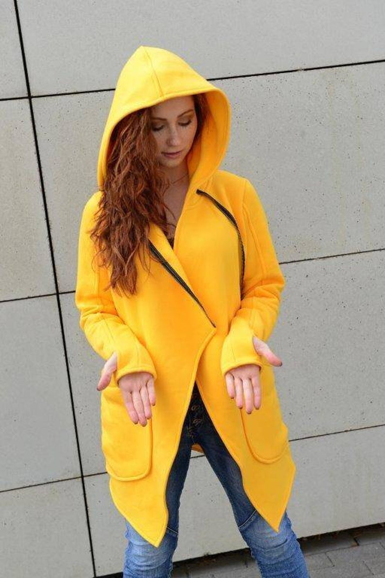 Yellow Hoodie Yellow Hooded Sweatshirt Plus Size Clothing - Etsy
