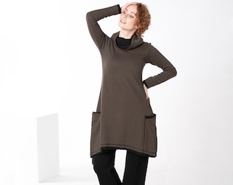 Women's Tunic Dress Scandi Tunic Tree Print Dress - Etsy