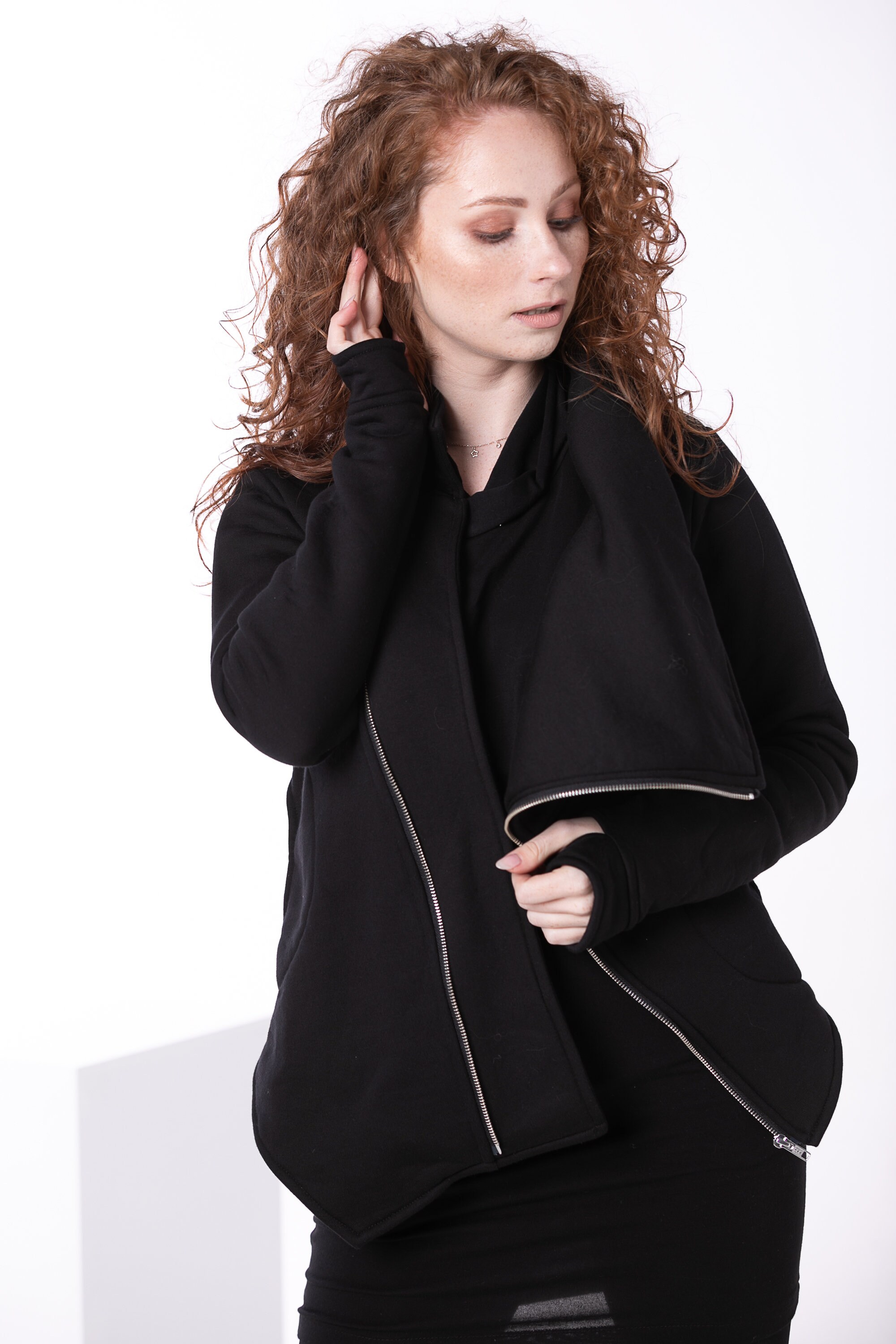 Black Women Jacket Zipper Black Jacket Women Short Coat - Etsy