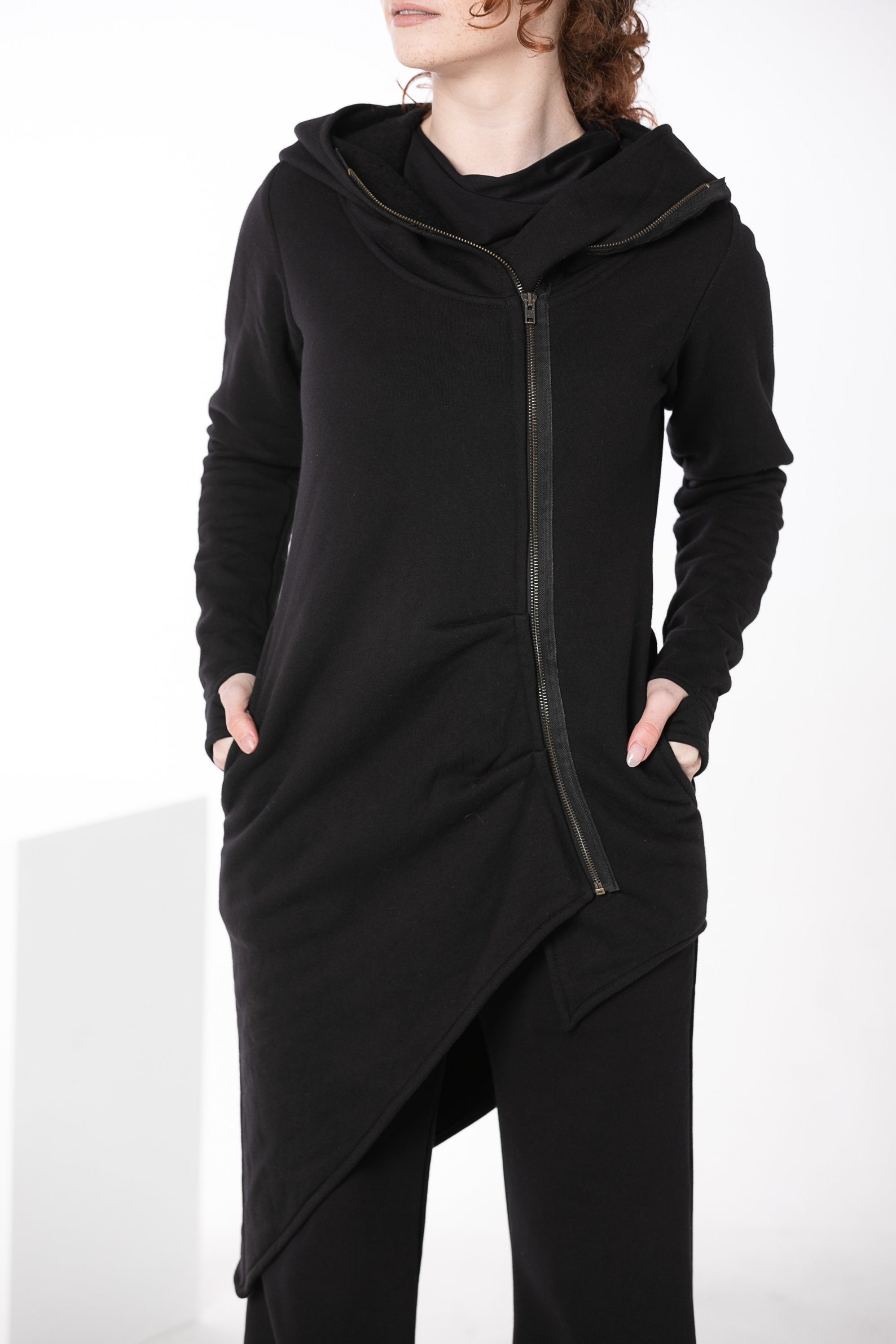 Black Futuristic Jacket Deconstructed Coat Women Extravagant | Etsy