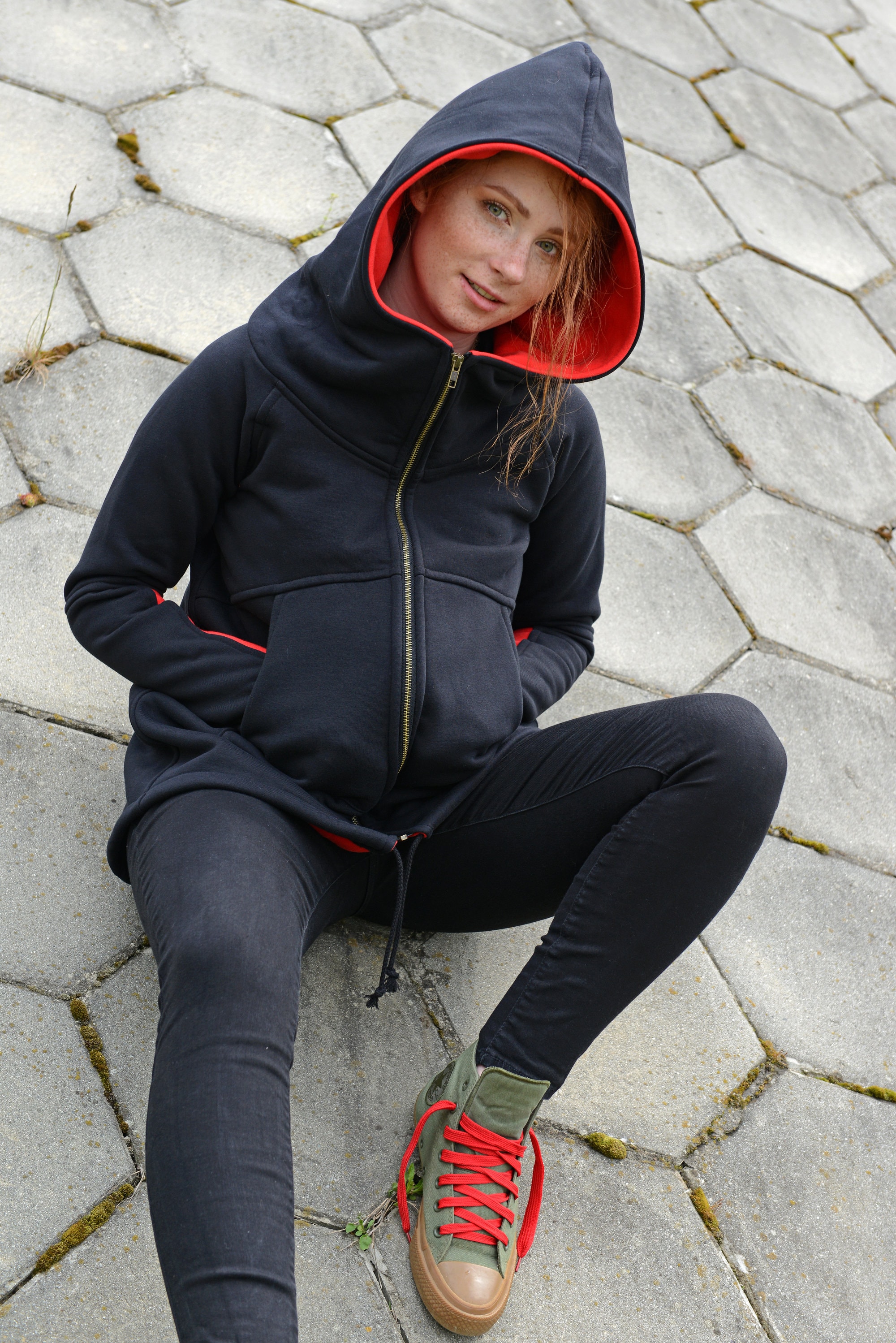 Hooded Sweatshirt, Long Hoodie, Zipper Hoodie, Big Hood Hoodie, Loose ...