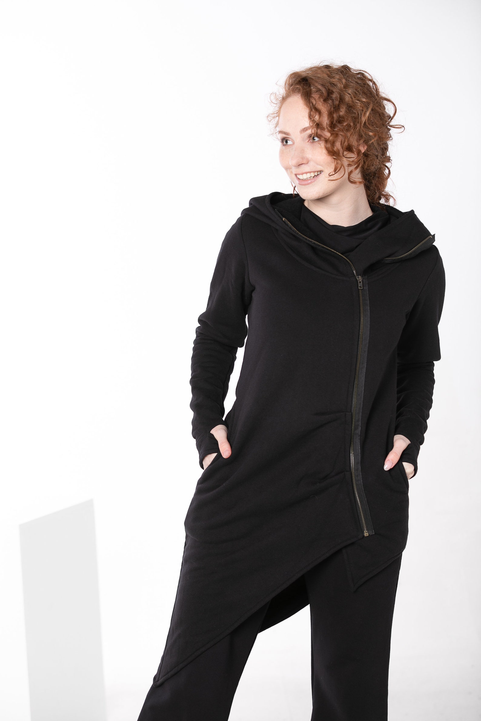 Black Futuristic Jacket Deconstructed Coat Women Extravagant | Etsy