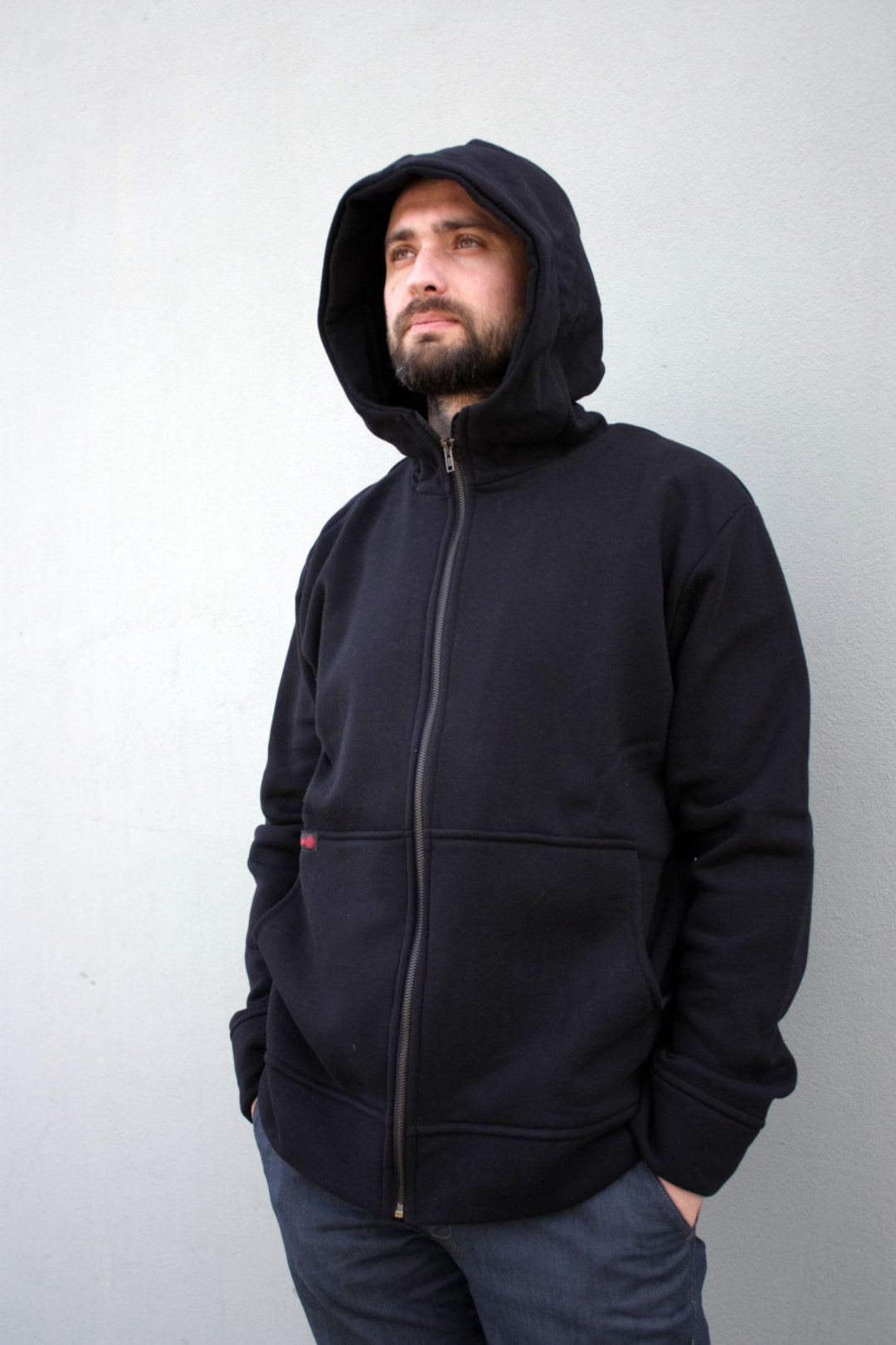 Hooded Hoodie, Black Sweatshirt, Men Hoodie, Hooded Sweatshirt, Black ...