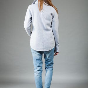 Asymmetric Sweatshirt, Zipper Sweatshirt, Women Sweatshirt, Long Sleeve ...