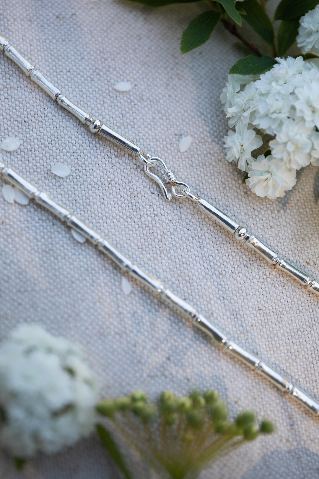 Large Beaded Thai Hill Tribe Silver Chain for Pendants - Various ...