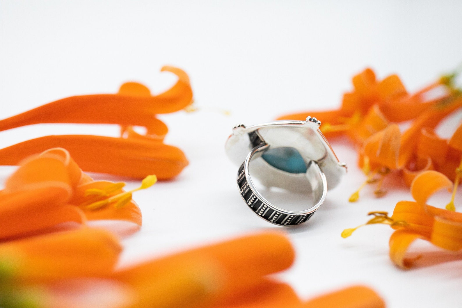 One of a Kind Unique Larimar Ring in Tribal Sterling Silver Setting ...