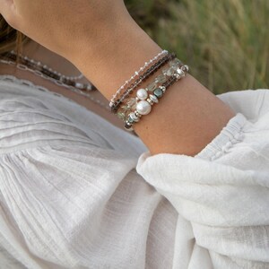 Smokey Quartz, Pearl and Thai Hill Tribe Silver Bracelet - Etsy Australia