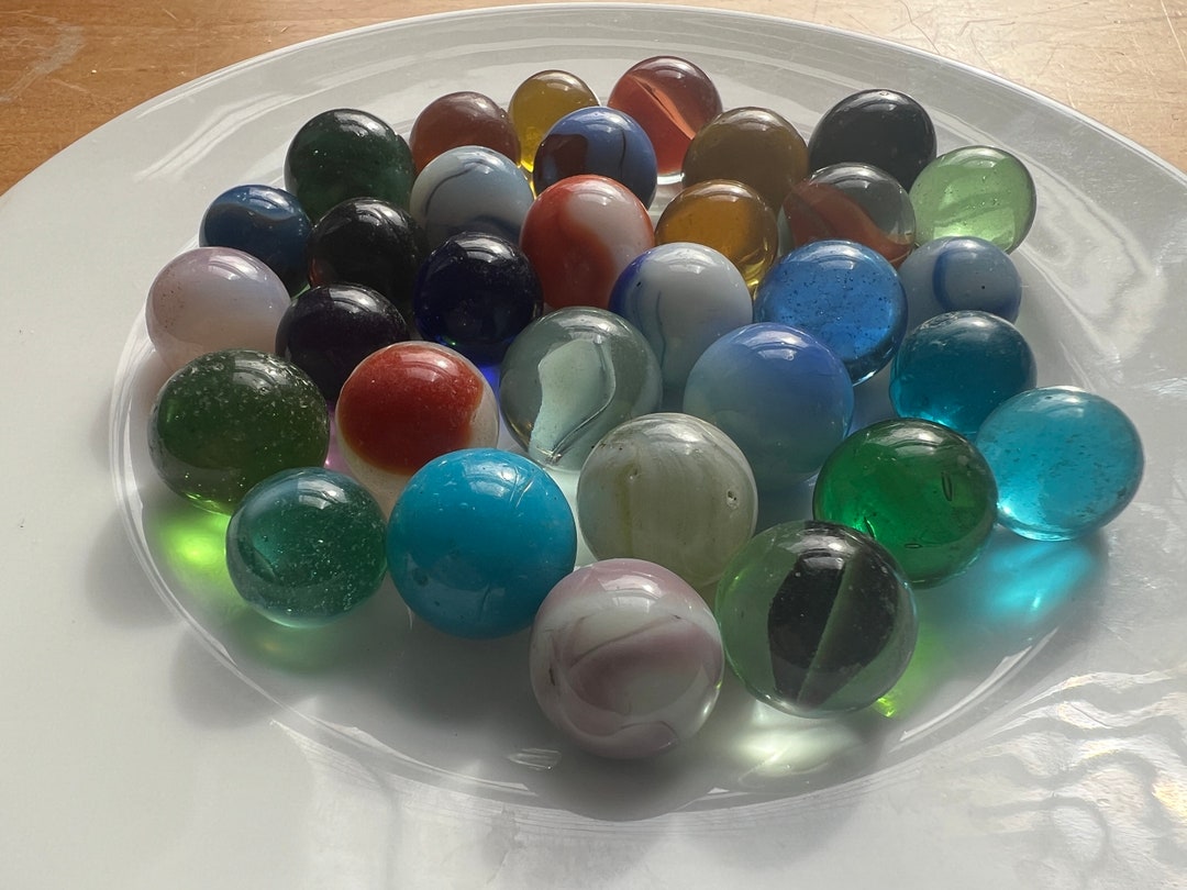 32 Vintage Marbles Varying in Hues. May Include Clear, Peletier NKR/MCR ...