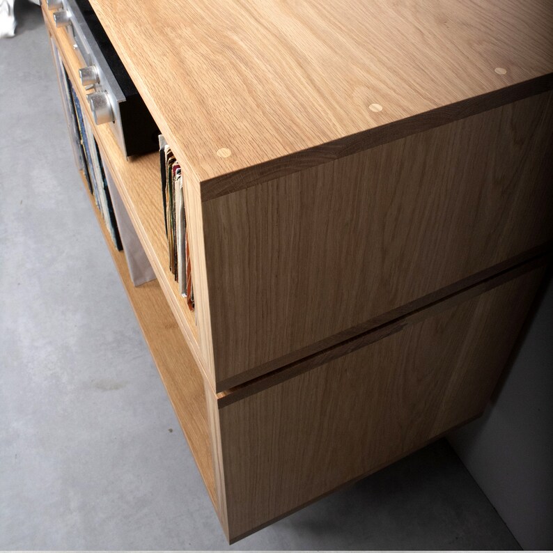 Tall European Oak Record Player Stand Premium Solid Wood | Etsy