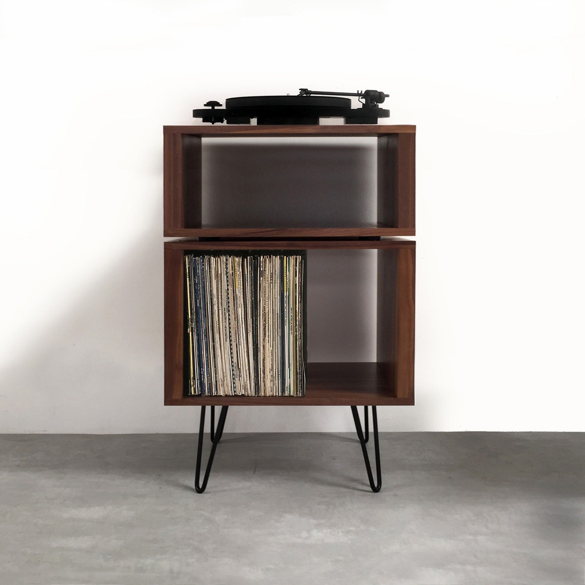 Tall European Walnut Record Player Stand Premium Solid Wood - Etsy