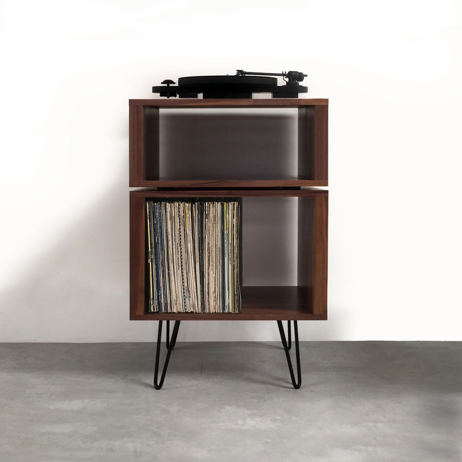 Tall European Walnut Record Player Stand Premium Solid Wood - Etsy