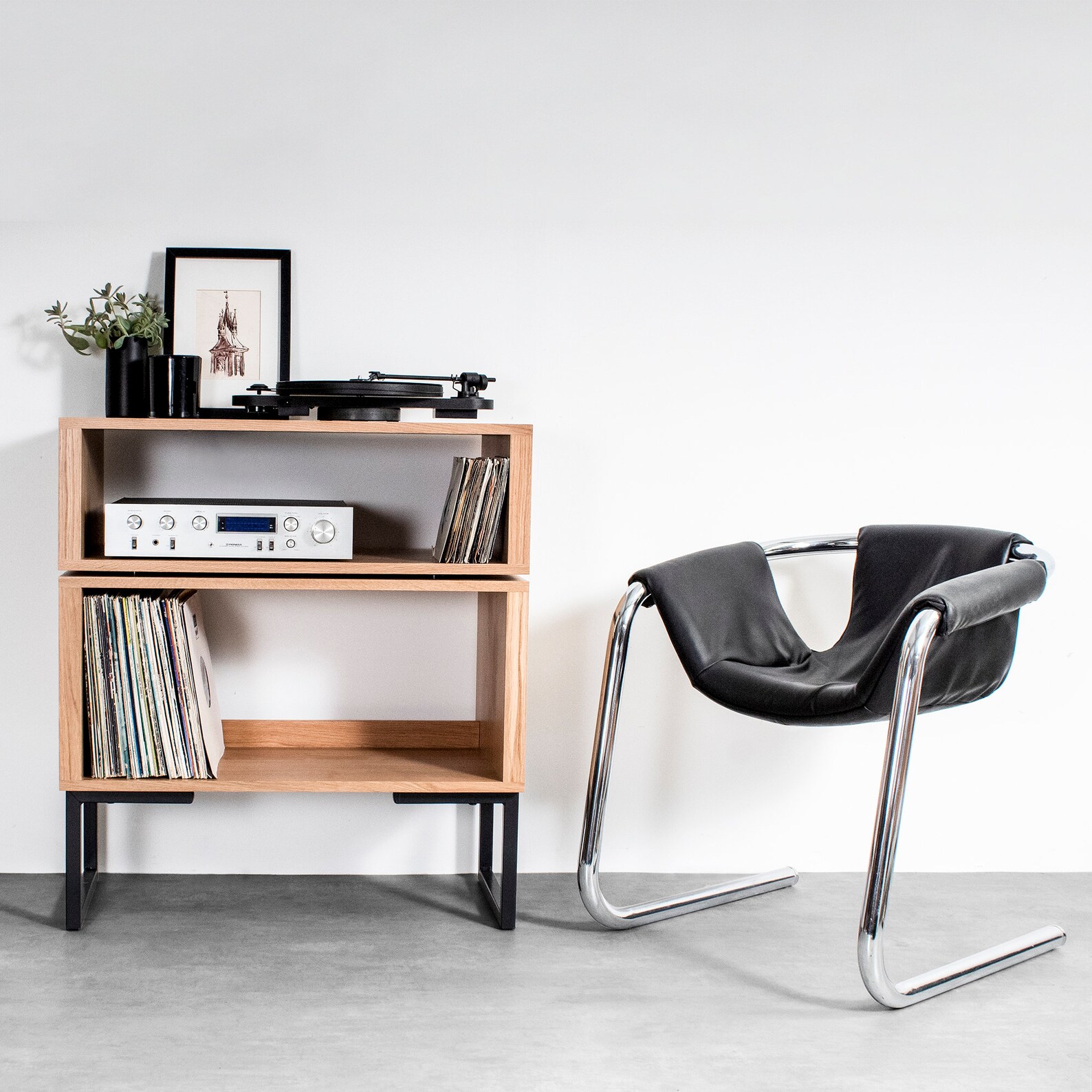 Tall European Oak Record Player Stand Premium Solid Wood - Etsy Canada