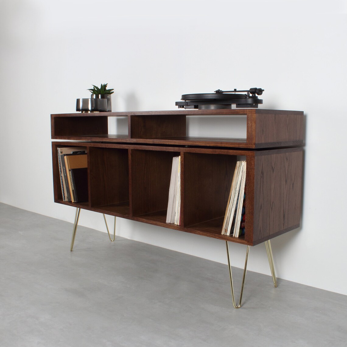 Vinyl Storage Record Player Stand Media Storage Console Large | Etsy