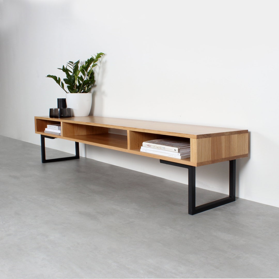 Extra Wide Premium Solid Oak TV Stand or Coffee Table. Minimalist Low ...