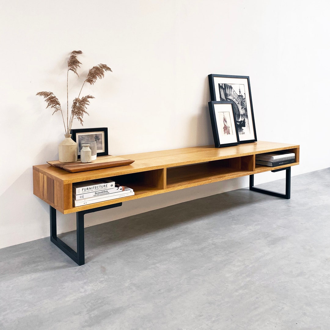 Extra Wide Solid Iroko TV Stand or Coffee Table With Storage ...